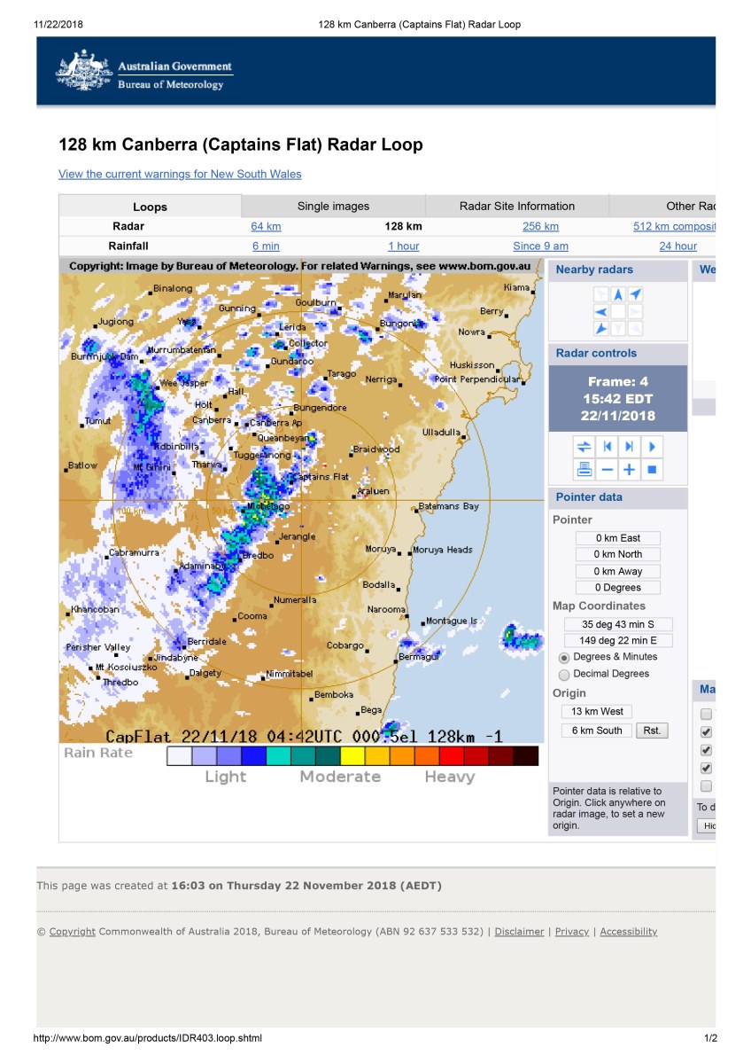 WATCHING THE RADAR – One Bend In The River